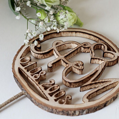 Rustic Wedding Cake Topper Custom Cake Decor Wooden Initial - Etsy