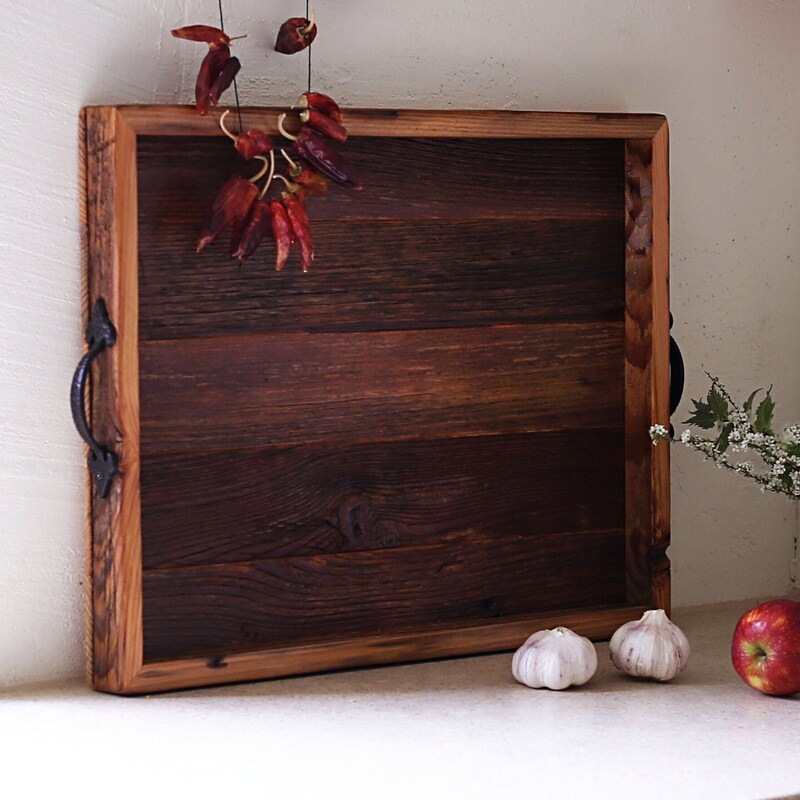 Rustic Wood Tray - Etsy