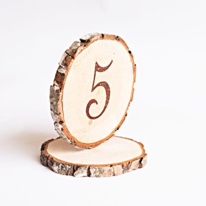 Set of 5, Printed on Wood Table Numbers for Wedding, Rustic Table ...