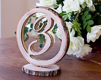 Wooden Rattan Number With Stand Wooden Table Number Rustic - Etsy