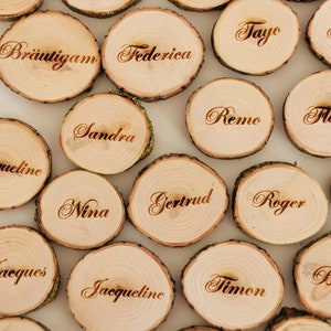 Bulk of 20 Wood Name Tags, Rustic Wedding Place Cards, Barn Wedding ...