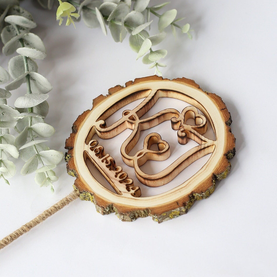 Rustic Wood Cake Topper, Personalized Wedding Decor, Unique Gift for ...