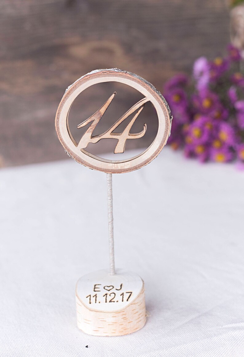 Table Numbers Set of 12 With Personalized Holder Rustic | Etsy