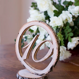 Wood Slice Rustic Wedding Table Numbers - Etsy