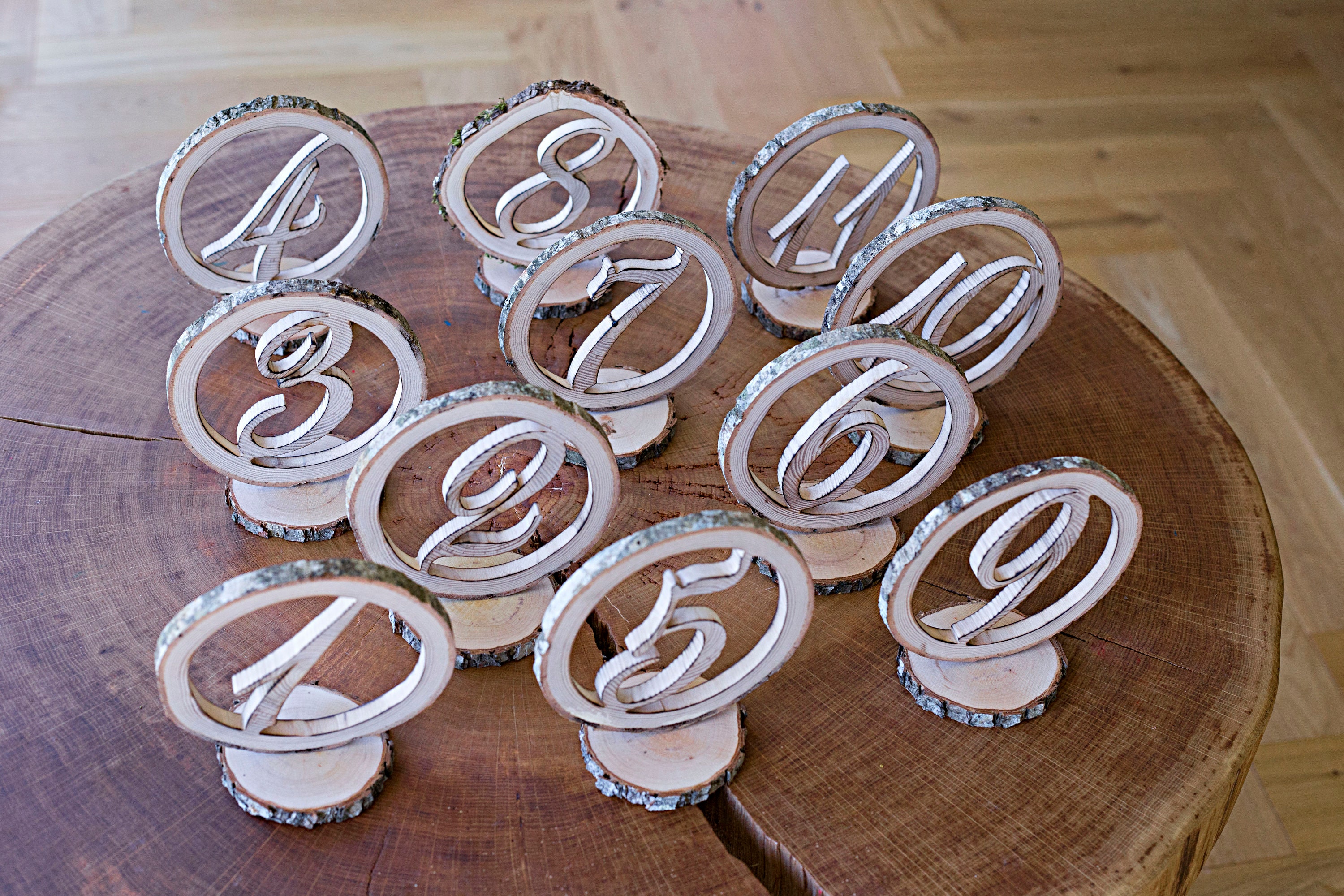 Wood Slice Rustic Wedding Table Numbers | Etsy