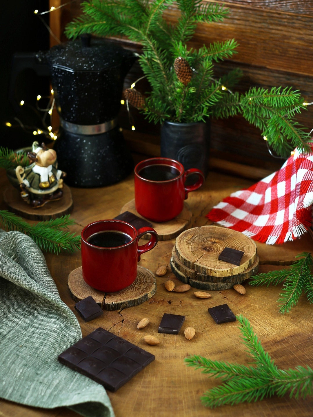 Wood Coasters for Your Coffee Table, Set of 6 Ready to Use Under Your ...