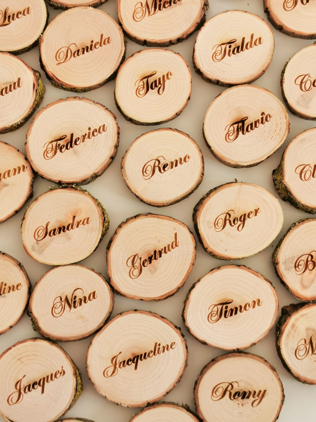 Bulk of 20 Wood Name Tags, Rustic Wedding Place Cards, Barn Wedding ...