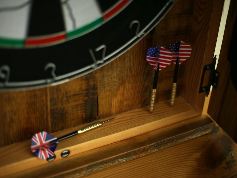 Personalized Dart Board Cabinet Reclaimed Wood Dart Board - Etsy
