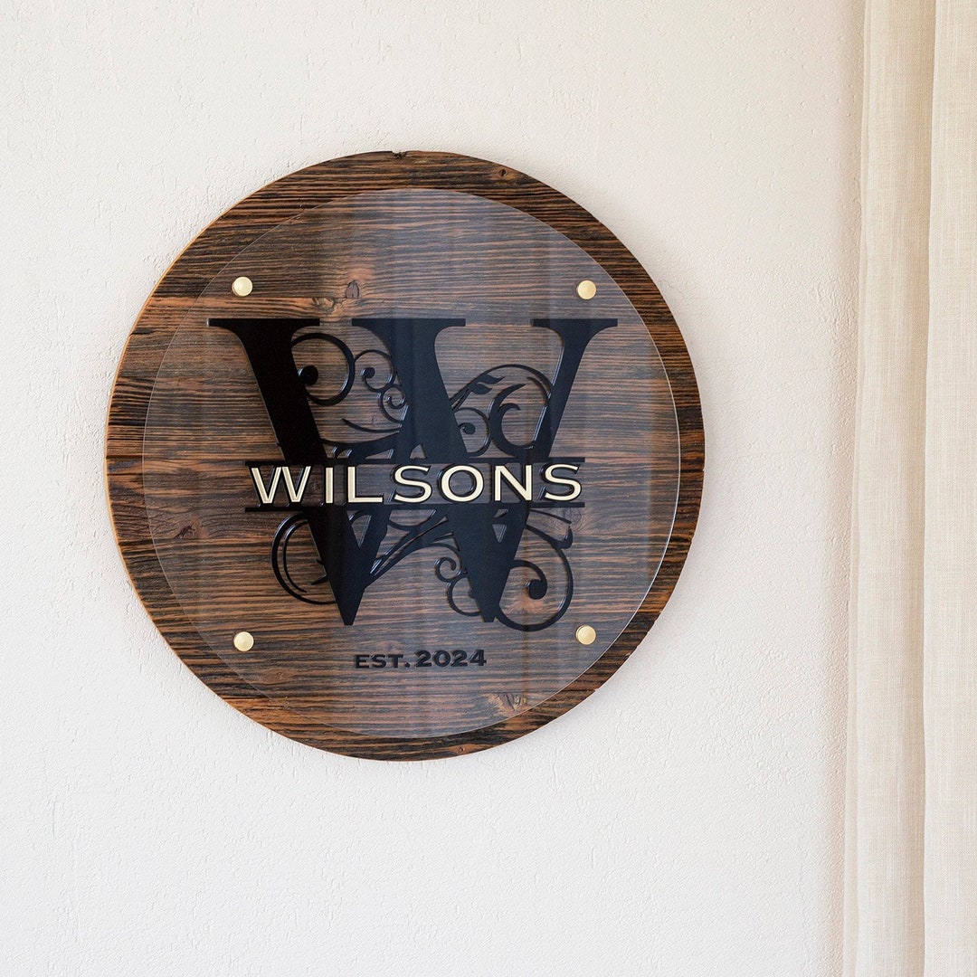 Layered Name Sign, Wood Cut Out Letters, Custom Est Family Monogram ...