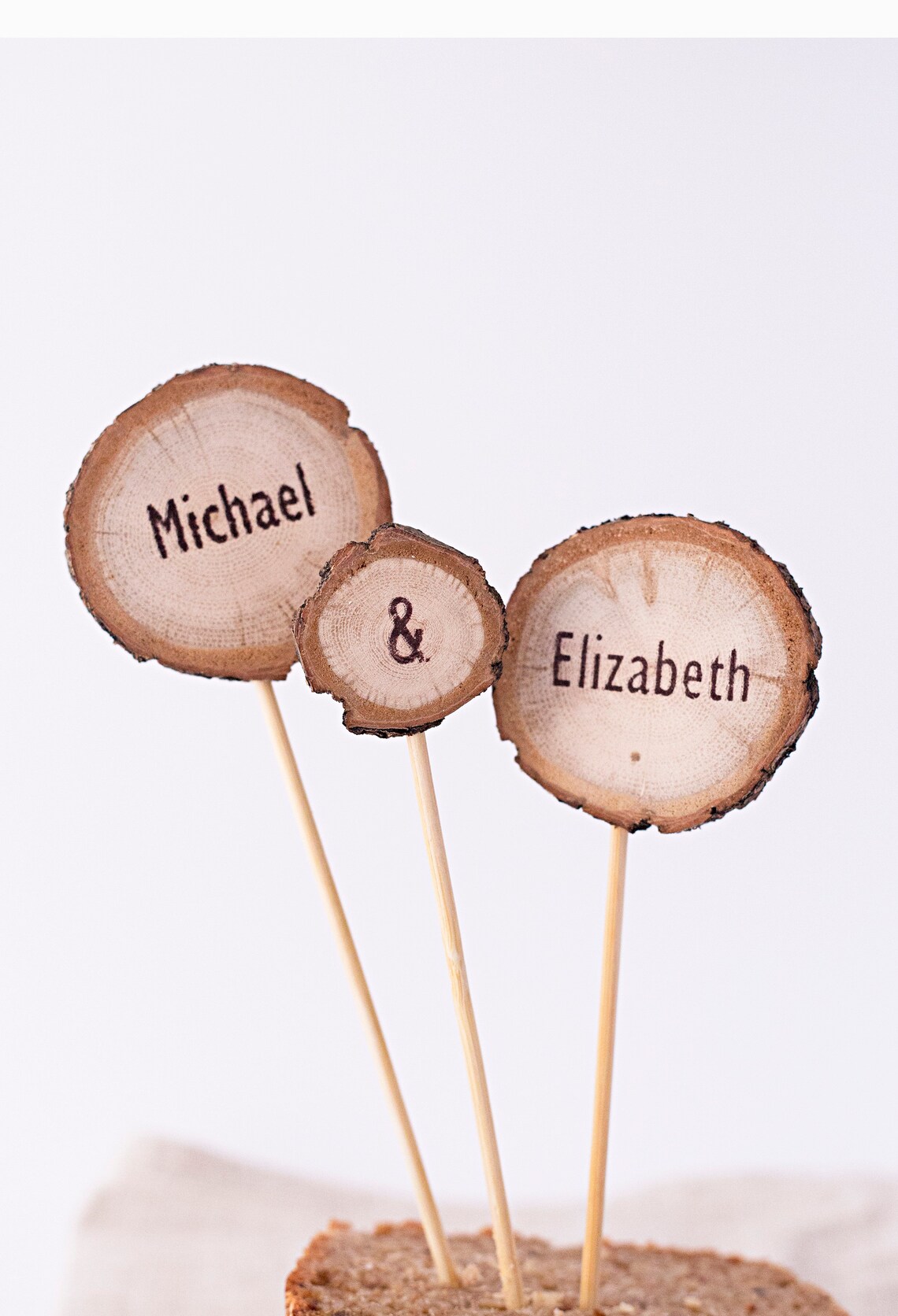 Rustic Wedding Cake Topper Custom Cake Topper Wood Slice - Etsy