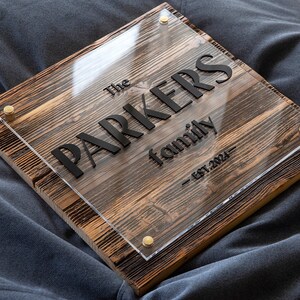 Last Name Sign, Custom Wooden Monogram Sign, Personalized Estabilished ...