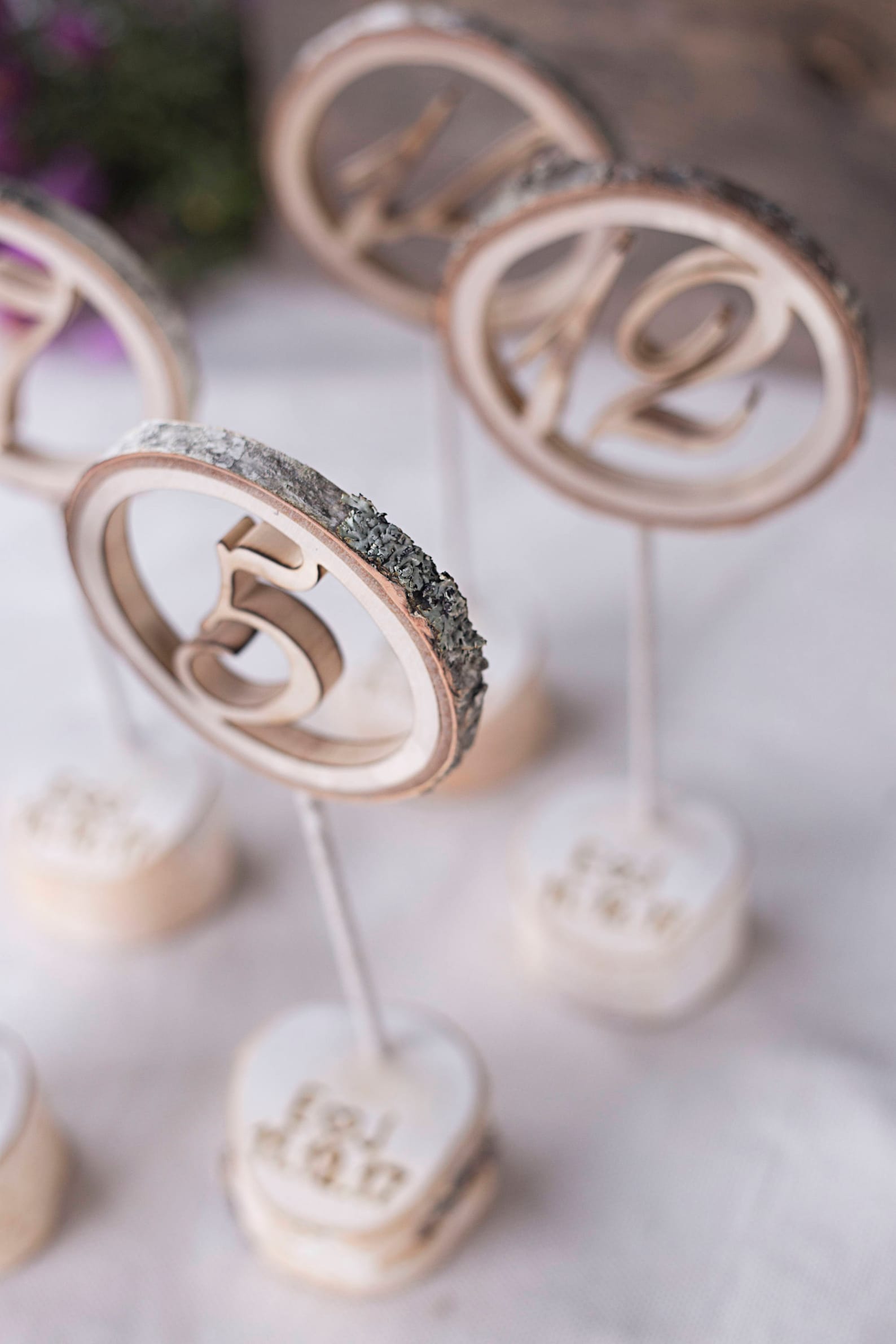 Table Numbers Set of 12 With Personalized Holder Rustic | Etsy