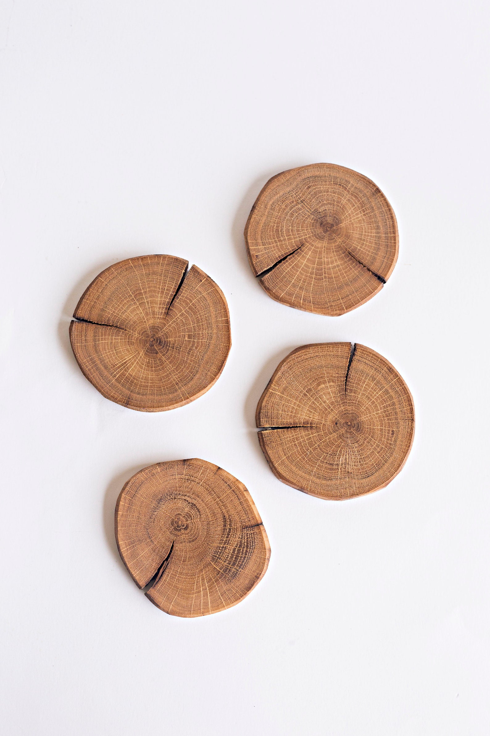 Set of 4 4'' Wood Coasters Wooden Drink Coasters | Etsy