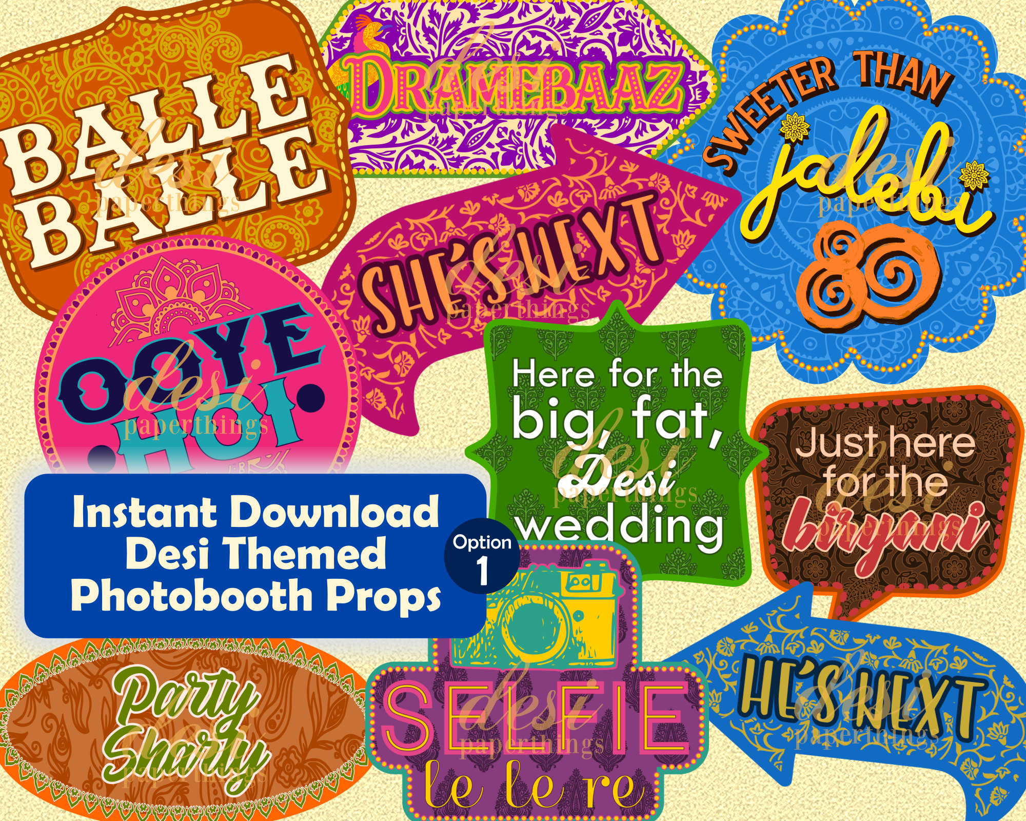 Party Supplies Choose Your Own PHYSICAL LAMINATED Indian/ Desi ...