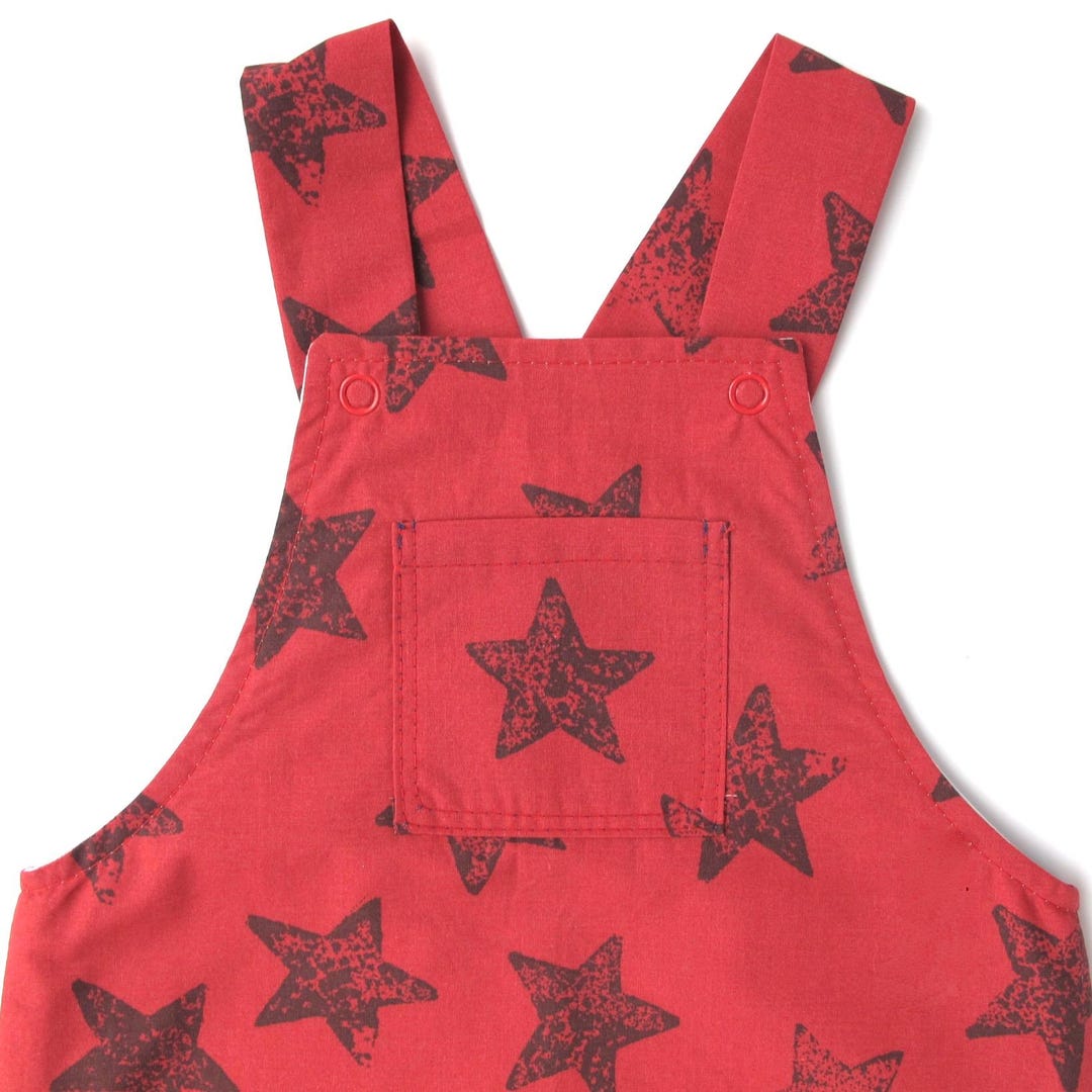 Red and Black Star Print Dungarees Up-cycled Baby Toddler Sustainable ...