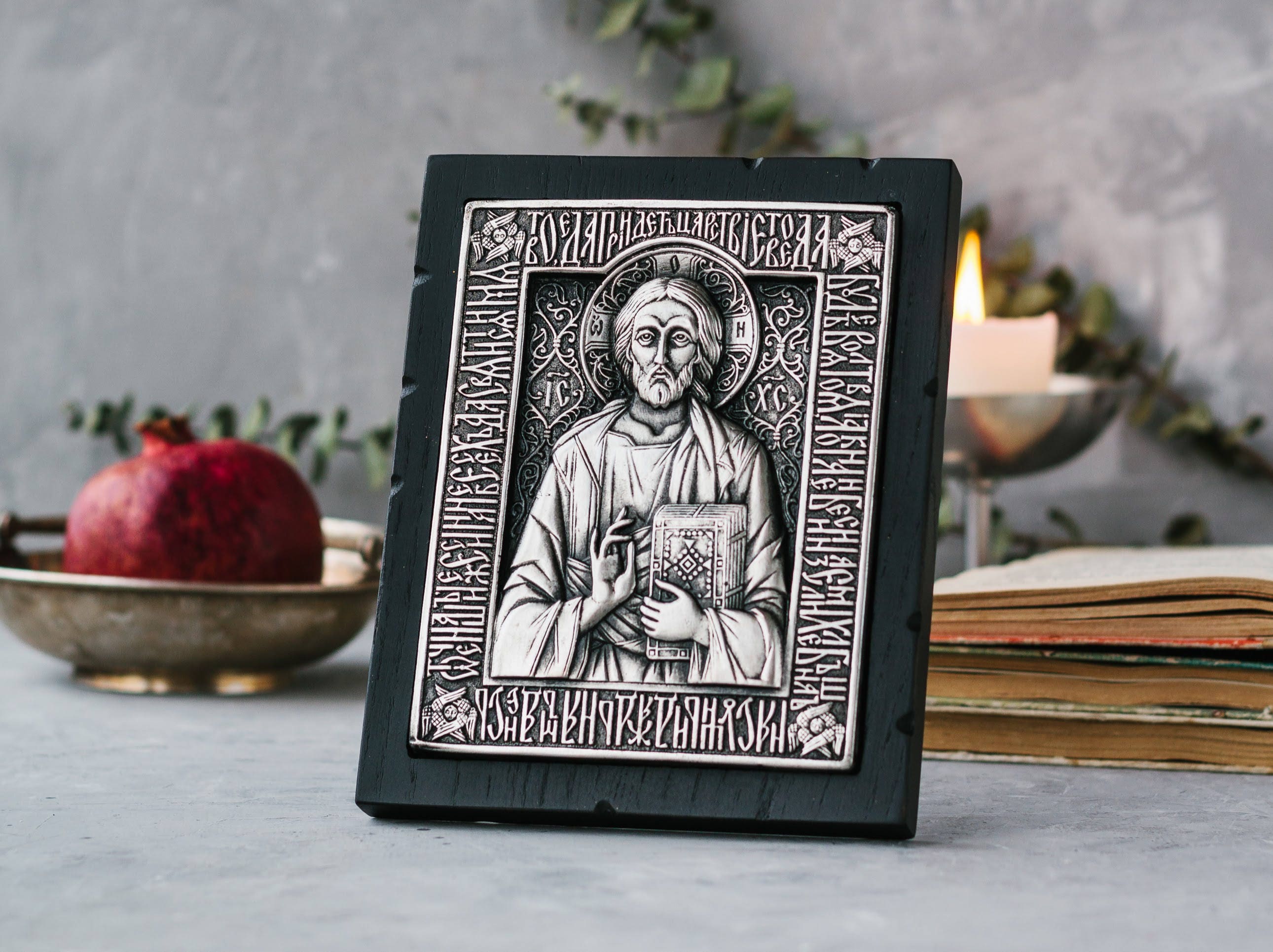 Orthodox Icon of Jesus With Prayer Our Father/russian Icon/eastern ...