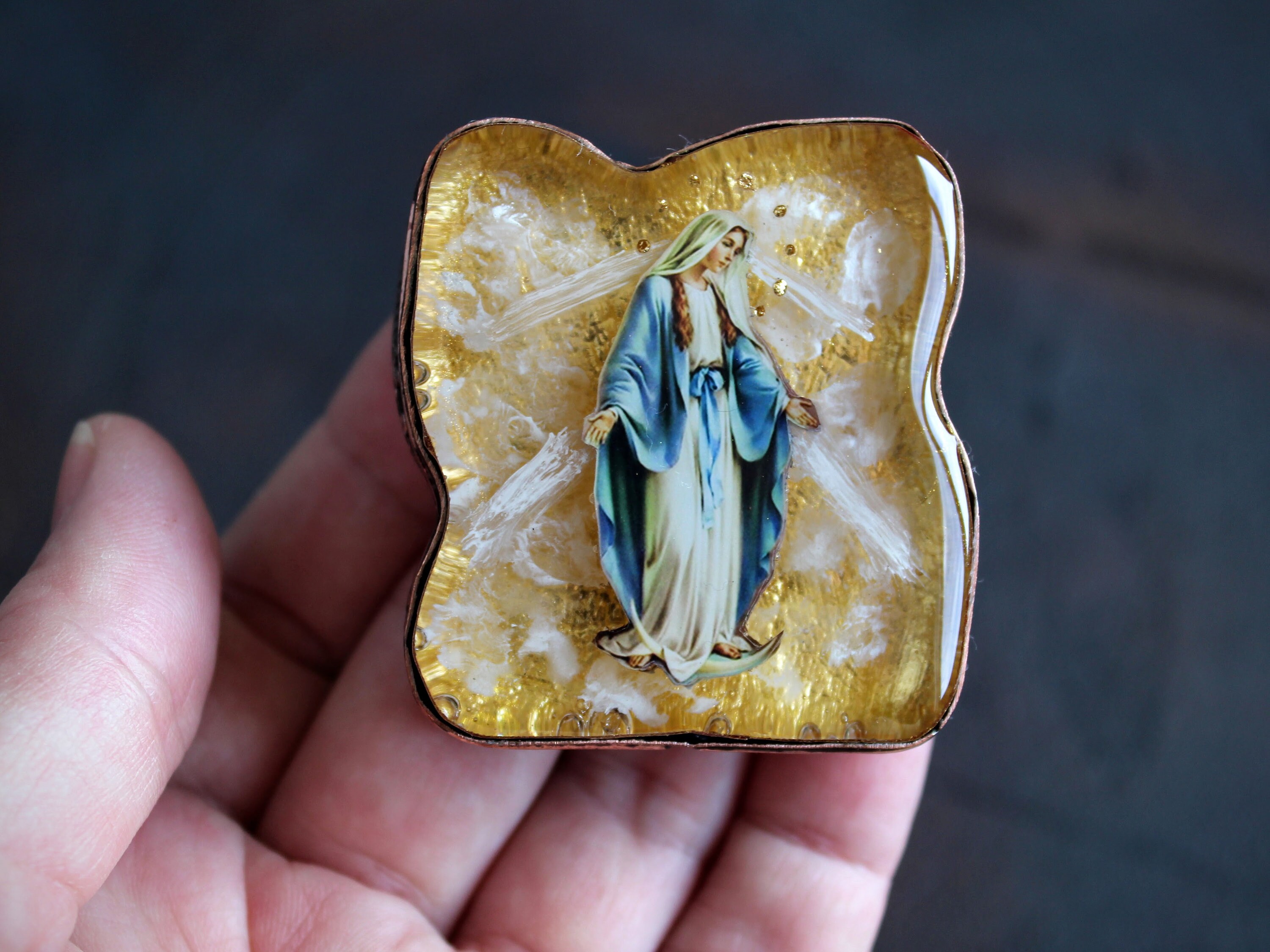Our Lady of Grace Icon/virgin Mary Pocket Icon/religious - Etsy