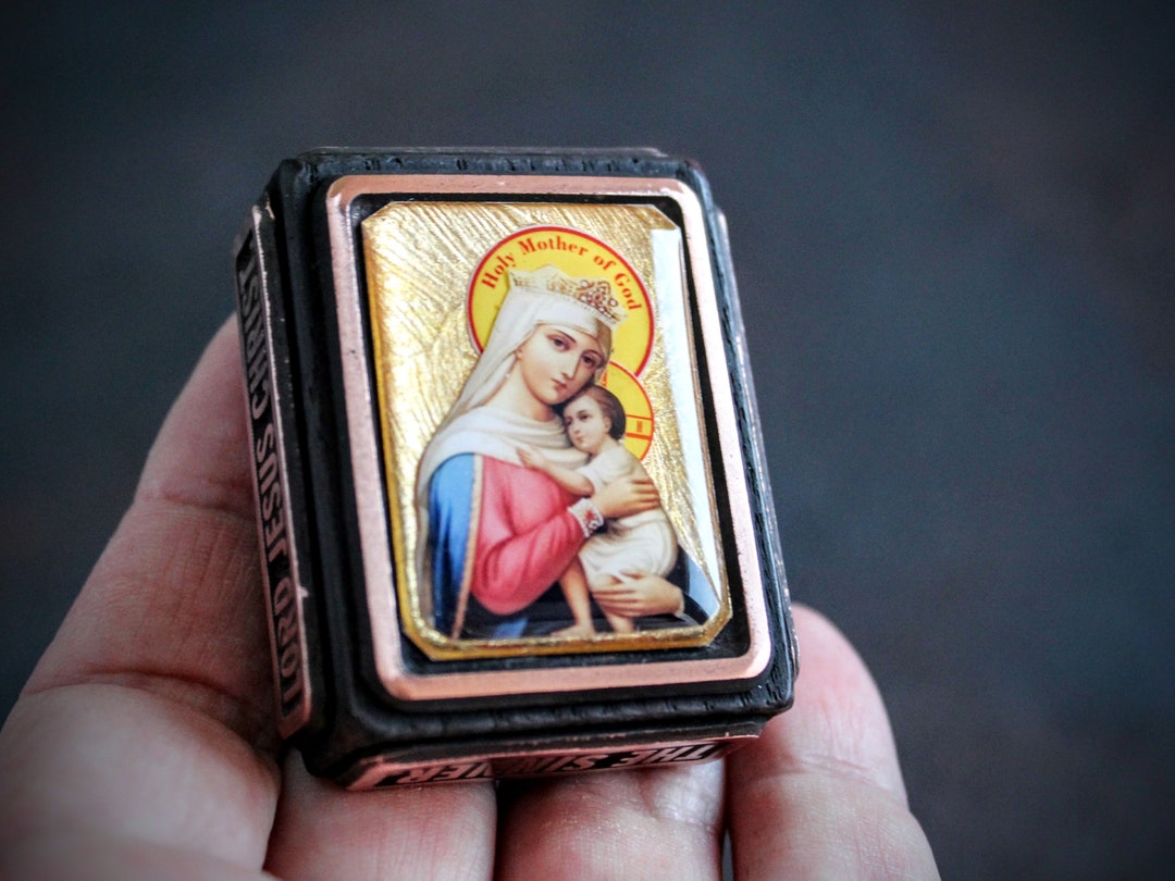 Virgin Mary Pocket Icon/3,8 Cm X 4,8 Cm/catholic Icon/religious Gift ...