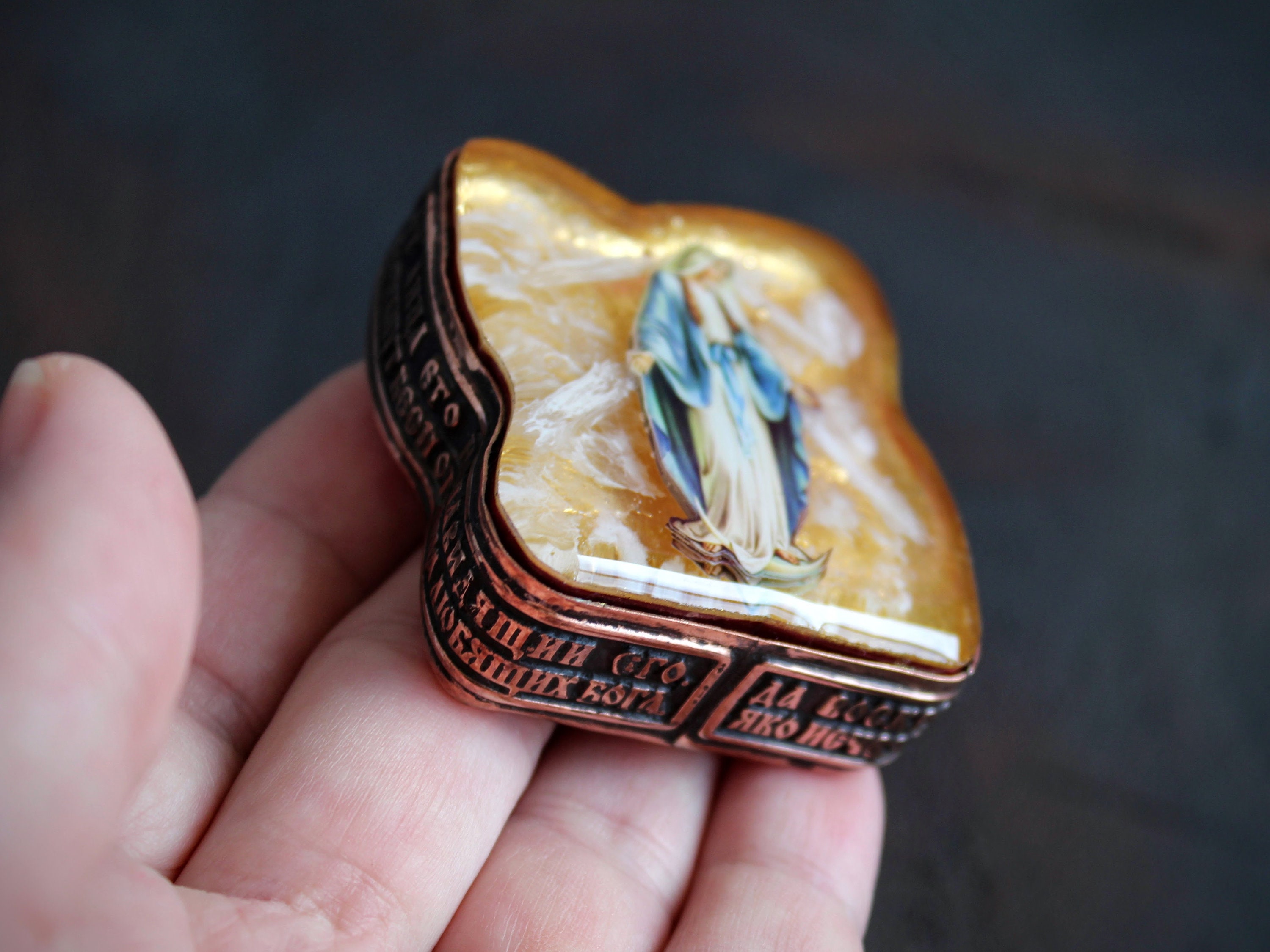 Our Lady of Grace Icon/virgin Mary Pocket Icon/religious - Etsy