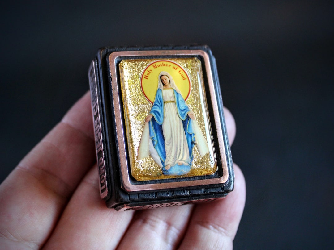 Our Lady of Grace Icon/virgin Mary Pocket Icon/3,8 Cm X 4,8 Cm/catholic ...