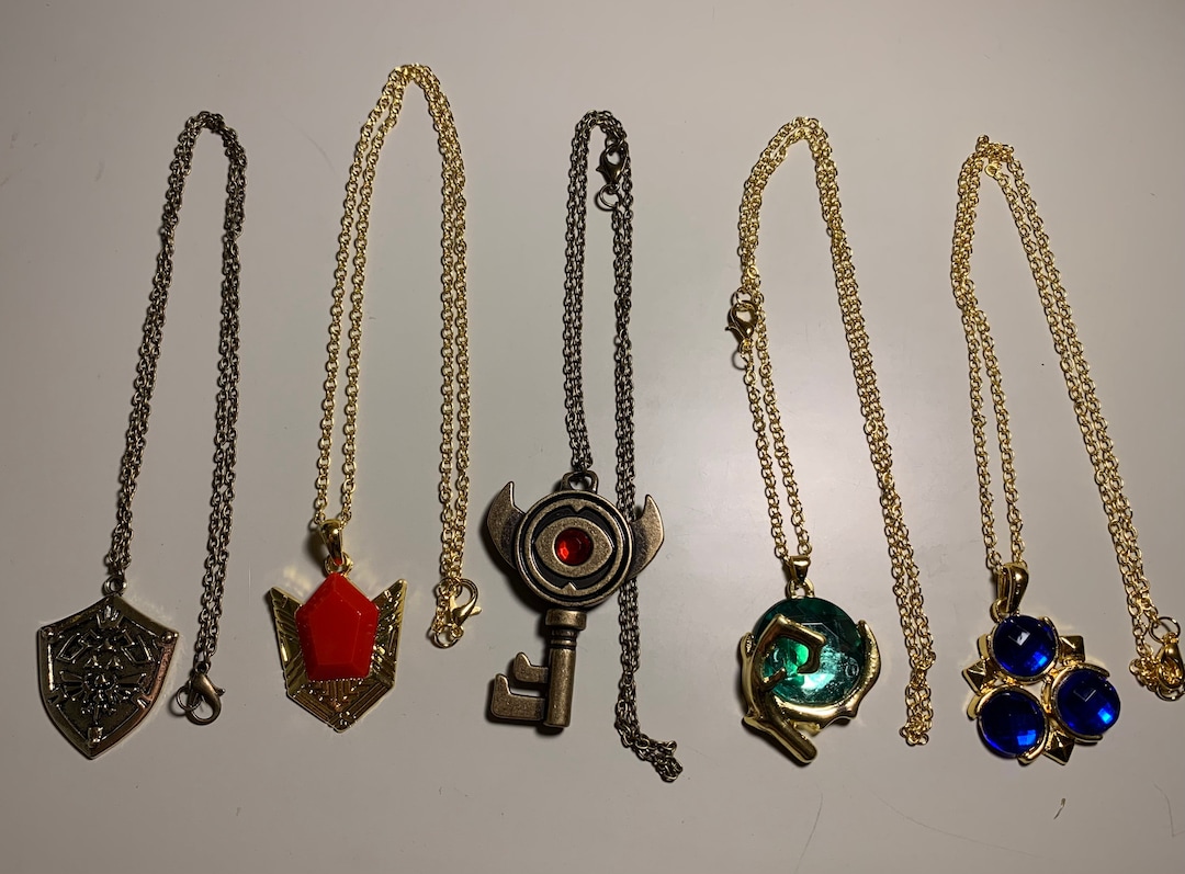 Zelda BOTW Inspired Necklace: Spirit Stones, Boss Key, Shield - Etsy