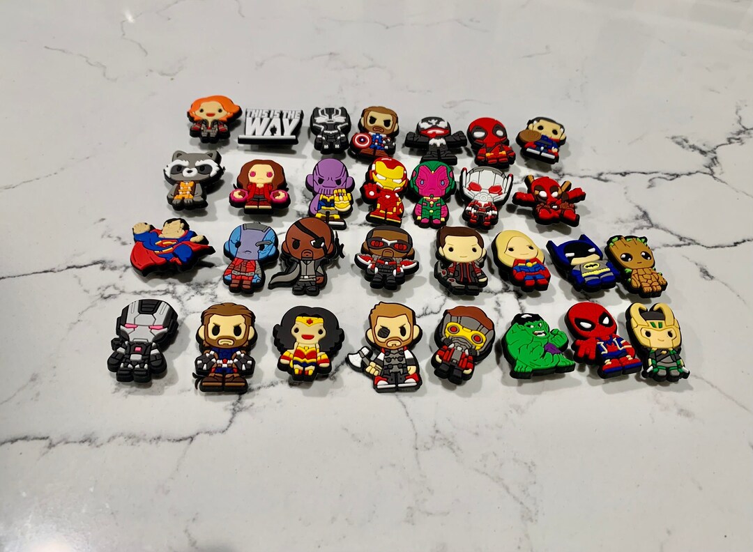 30-piece Super Hero Jibbitz Set Cool Croc Charms - Etsy