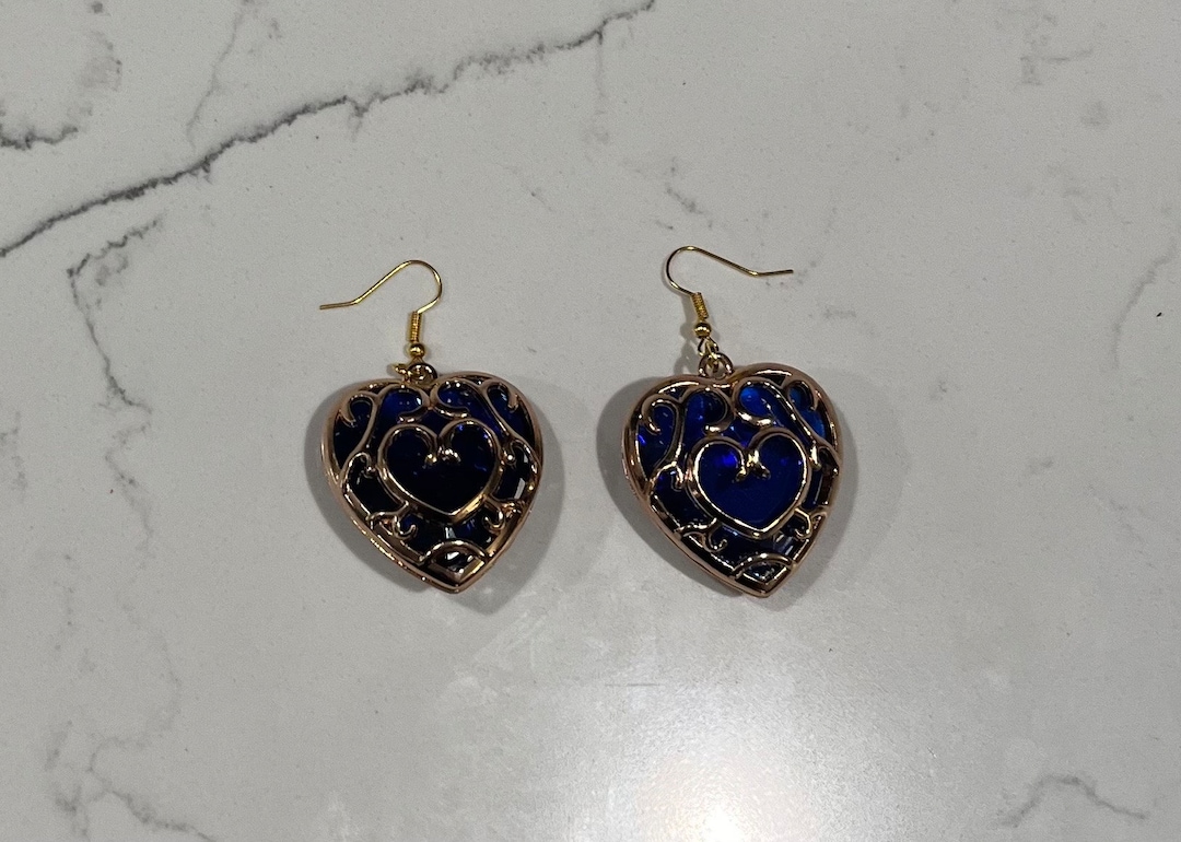 Zelda Blue Heart Container Earrings. Cool Zelda Inspired Heart Earrings ...