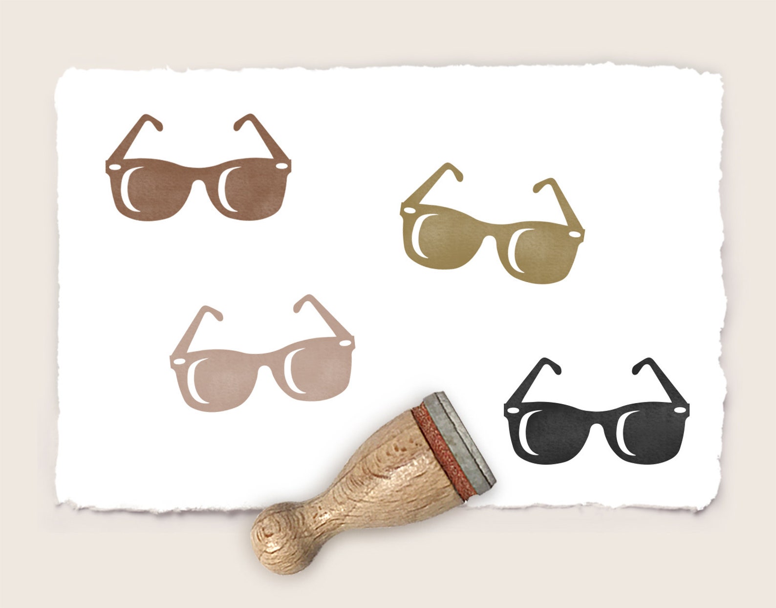 Mini Rubber Stamp SUNGLASSES Ø 12 Mm / 0.47 Inch - Etsy