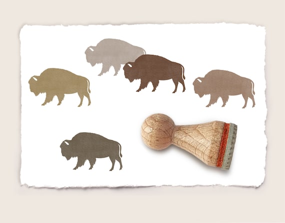 Mini Rubber Stamp BUFFALO Ø 15 Mm / 0.59 Inch | Etsy