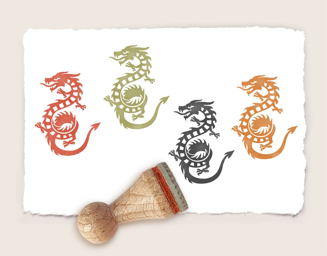 Mini Rubber Stamp CHINESE DRAGON Ø 15 Mm / 0.59 Inch - Etsy