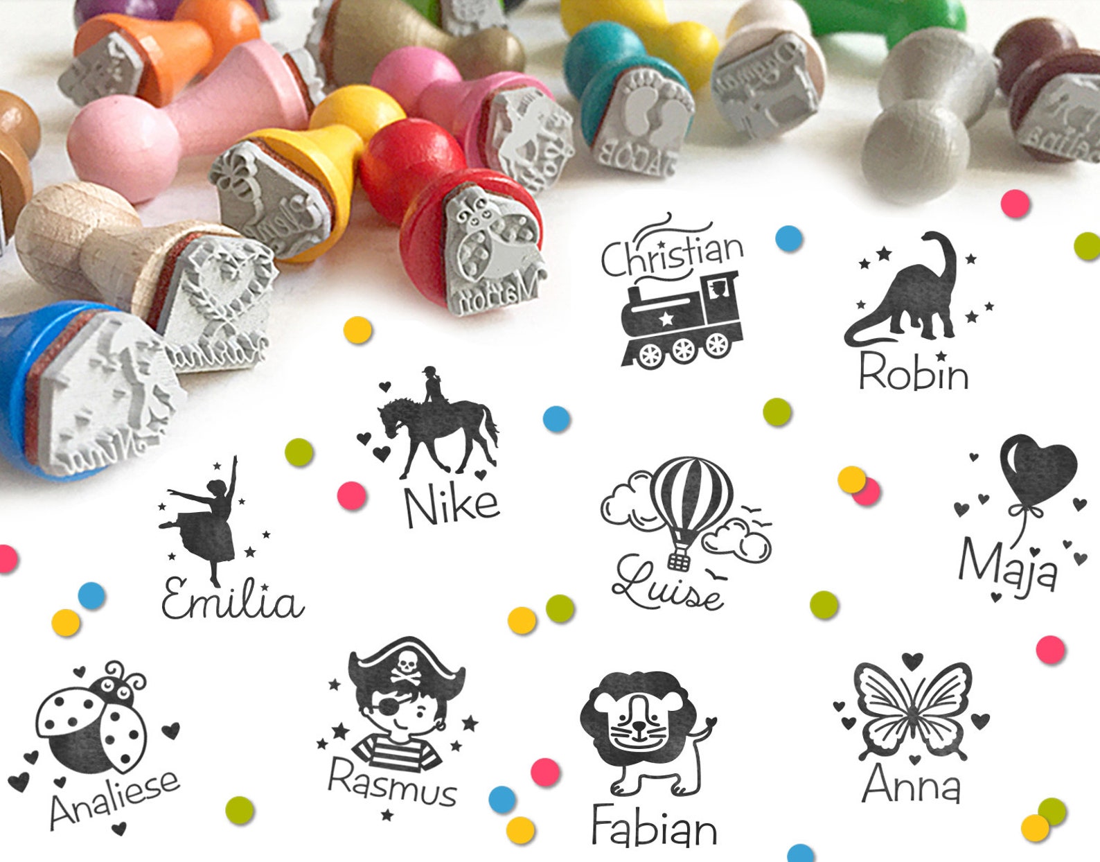 Personalisierter Ministempel mit NAME MOTIV 15 mm | Etsy