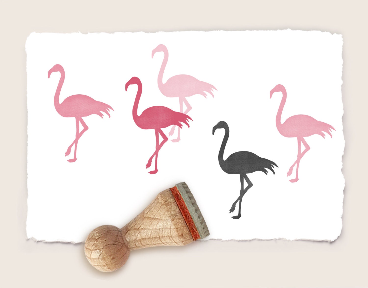 Mini rubber stamp FLAMINGO Ø 15 mm / 0.59 inch | Etsy