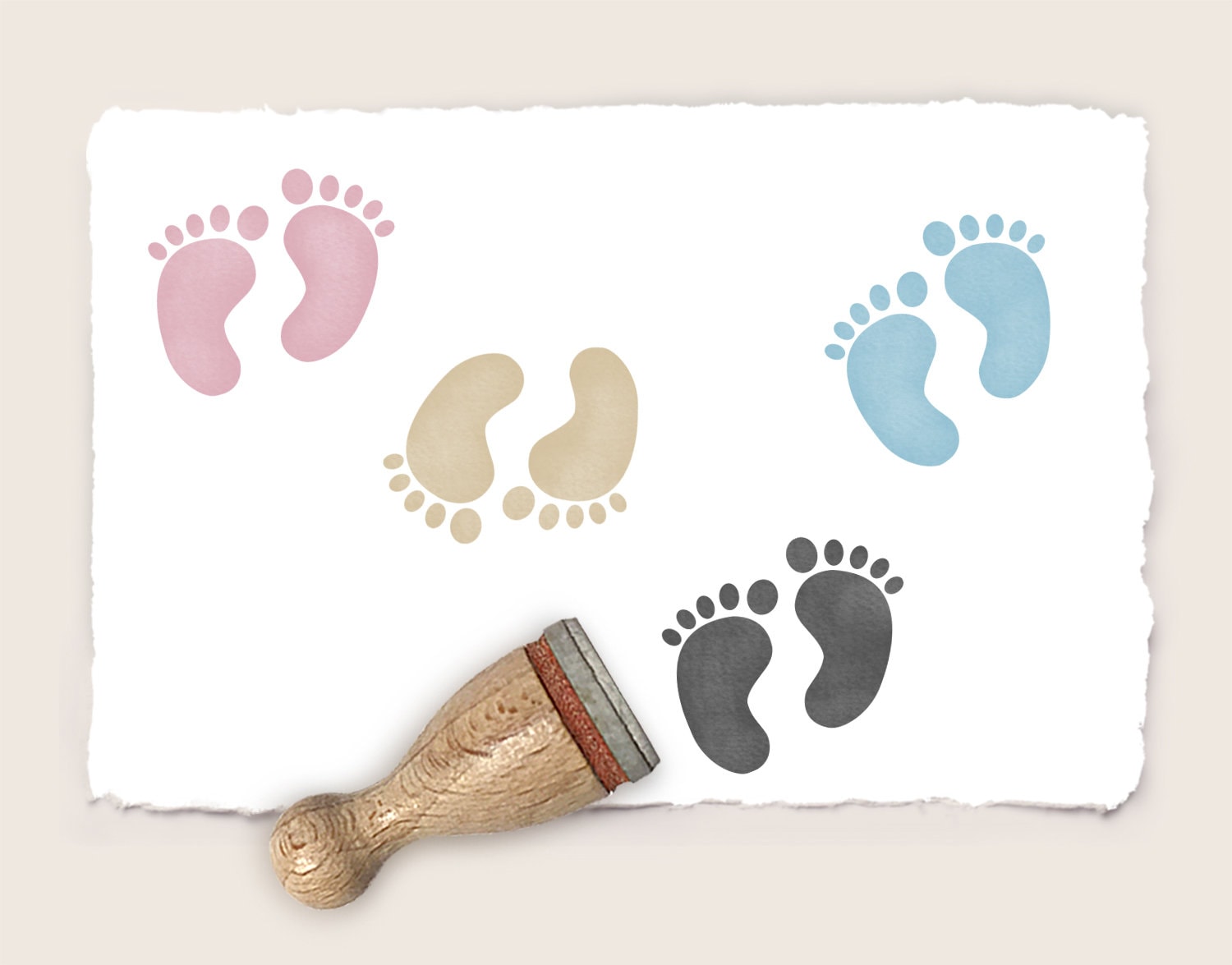 Mini Rubber Stamp BABY'S FOOTPRINTS Ø 12 Mm / 0.47 Inch | Etsy