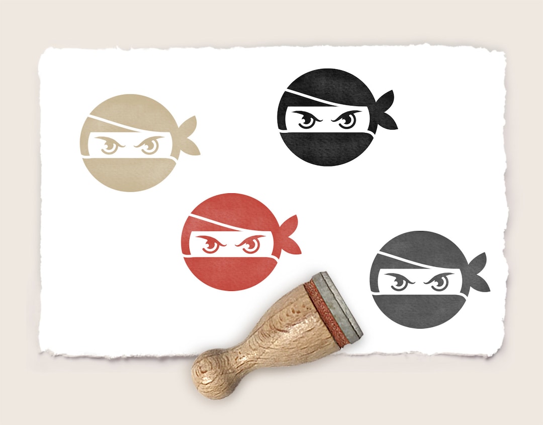 Mini Rubber Stamp NINJA Ø 12 Mm / 0.47 Inch - Etsy