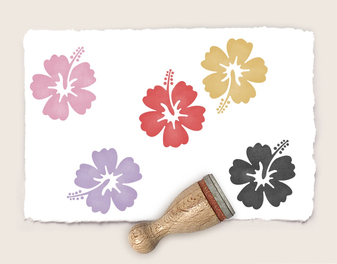 Mini Rubber Stamp HIBISCUS FLOWER Ø 12 Mm / 0.47 Inch - Etsy