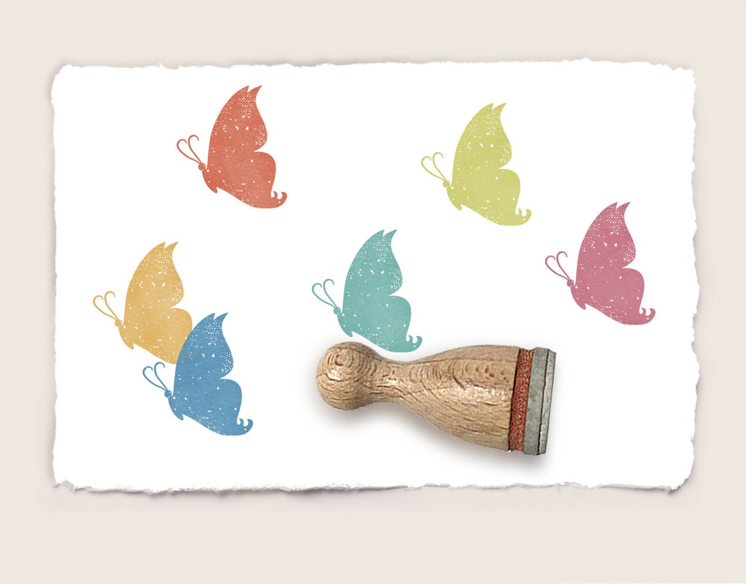 Mini Rubber Stamp BUTTERFLY PROFILE Ø 12 Mm / 0.47 Inch - Etsy