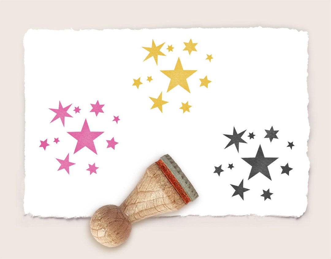 Mini Rubber Stamp STARS Ø 15 Mm - Etsy