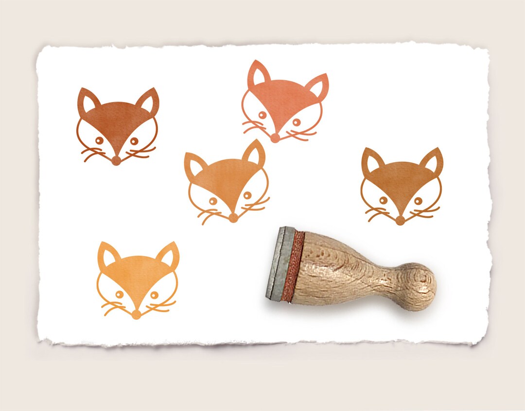 Mini Rubber Stamp FOX'S HEAD Ø 12 Mm / 0.47 Inch - Etsy