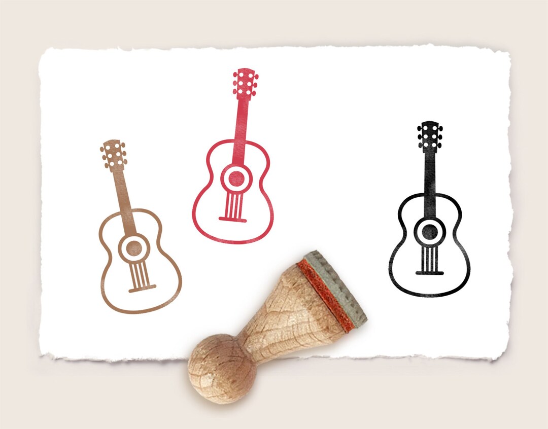 Mini Rubber Stamp ACOUSTIC GUITAR Ø 15 Mm - Etsy