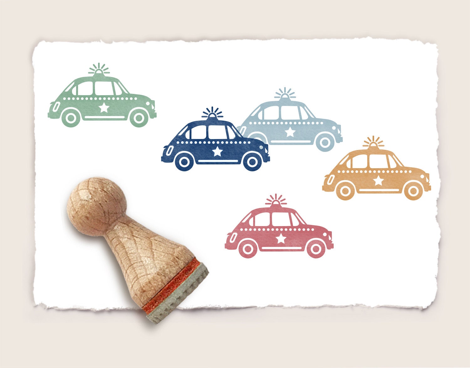 Mini rubber stamp POLICE CAR Ø 15 mm / 0.59 inch | Etsy