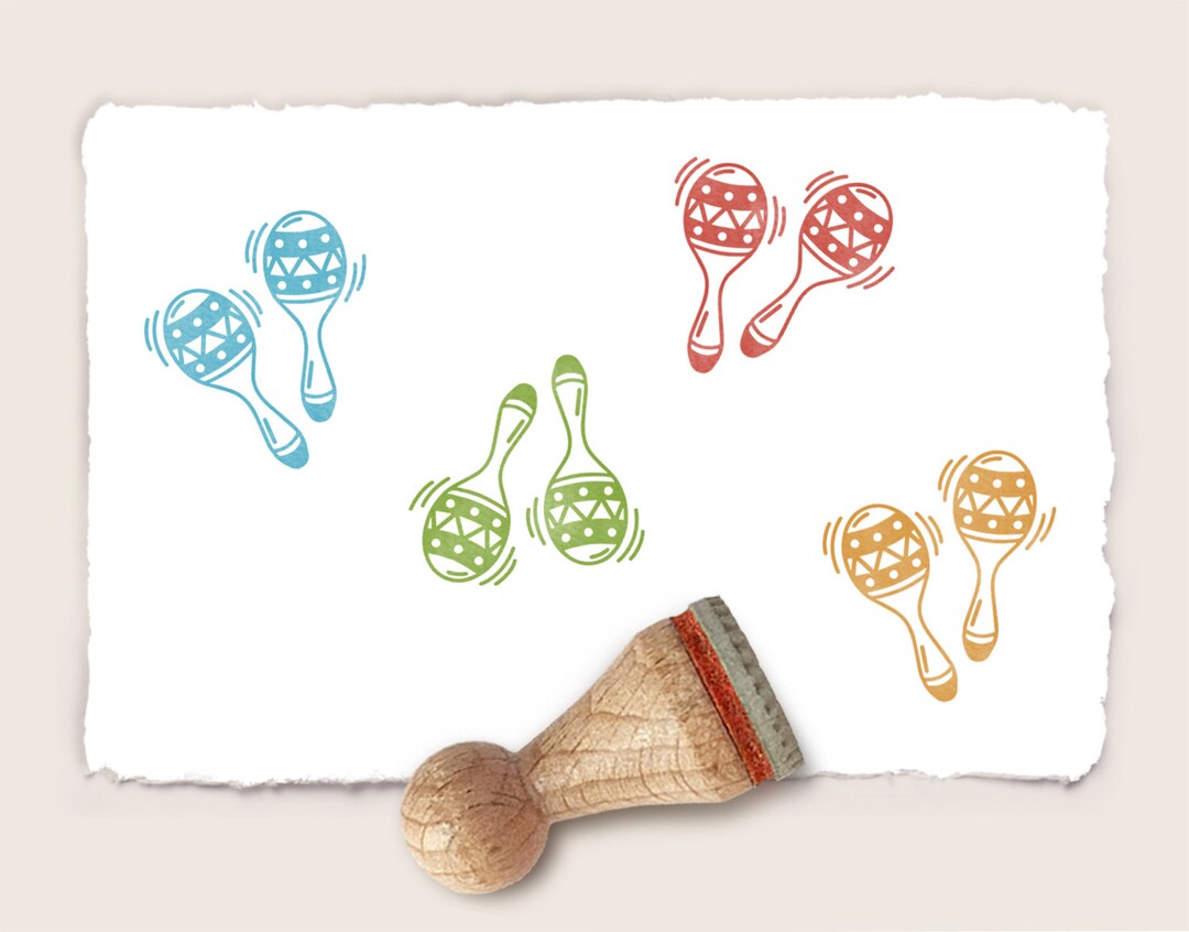 Mini Rubber Stamp MARACAS Ø 15 Mm / 0.59 Inch - Etsy