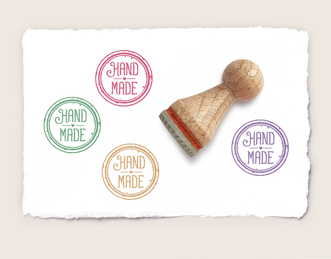 Mini Rubber Stamp HANDMADE Round Ø 15 Mm / 0.59 Inch - Etsy