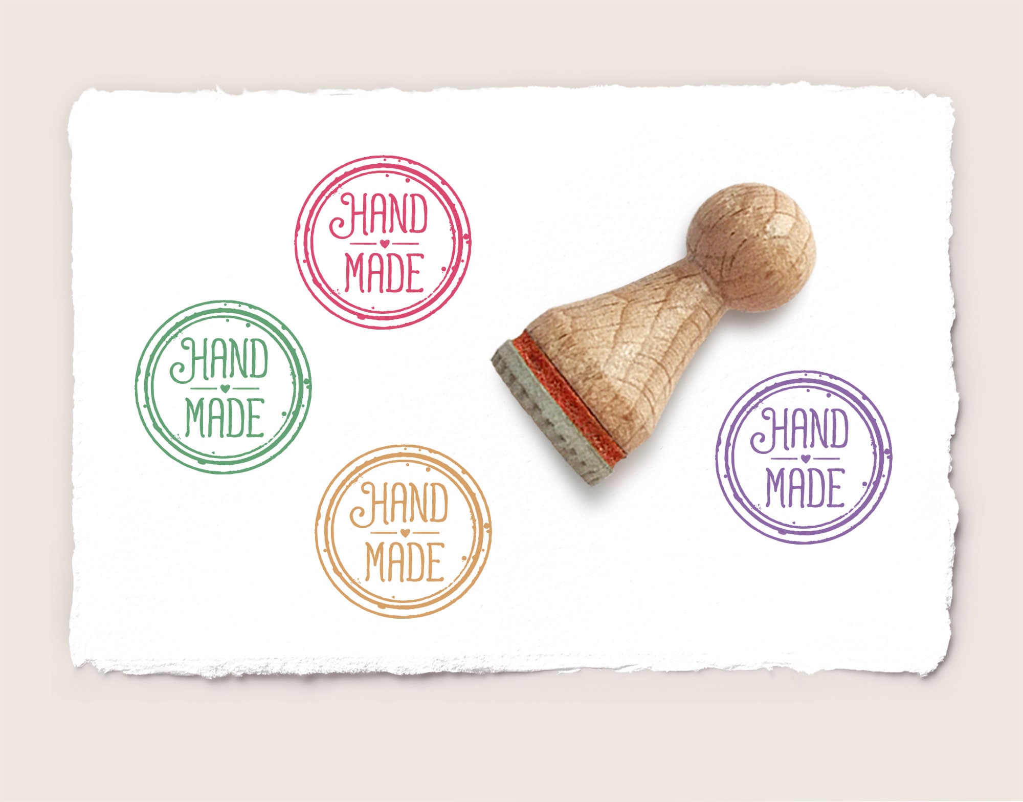 Mini rubber stamp HANDMADE round Ø 15 mm / 0.59 inch | Etsy