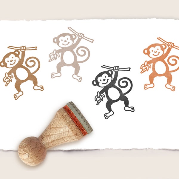 Monkey Rubber Stamp - Etsy