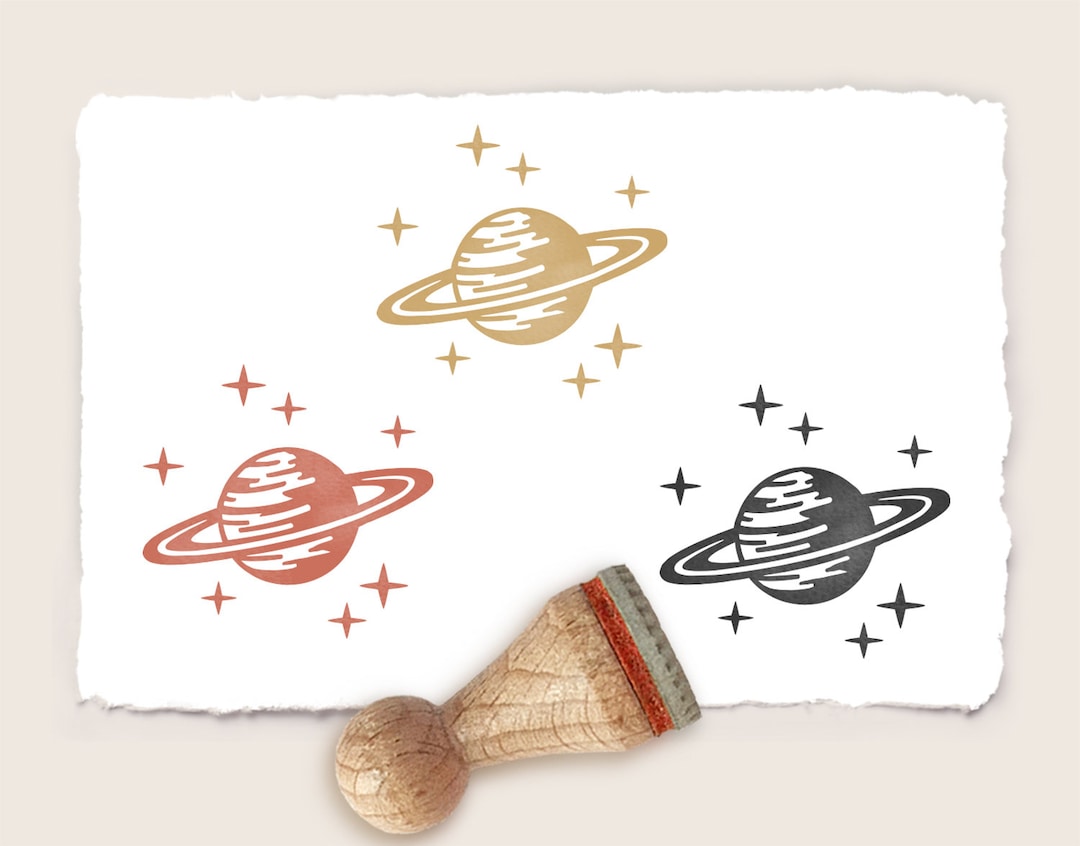 Mini Rubber Stamp SATURN Ø 15 Mm / 0.59 Inch - Etsy