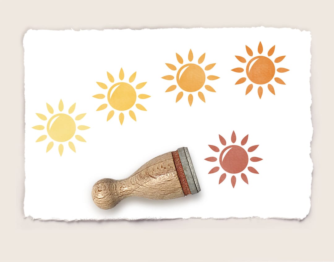 Mini Rubber Stamp SUN Ø 12 Mm / 0.47 Inch - Etsy