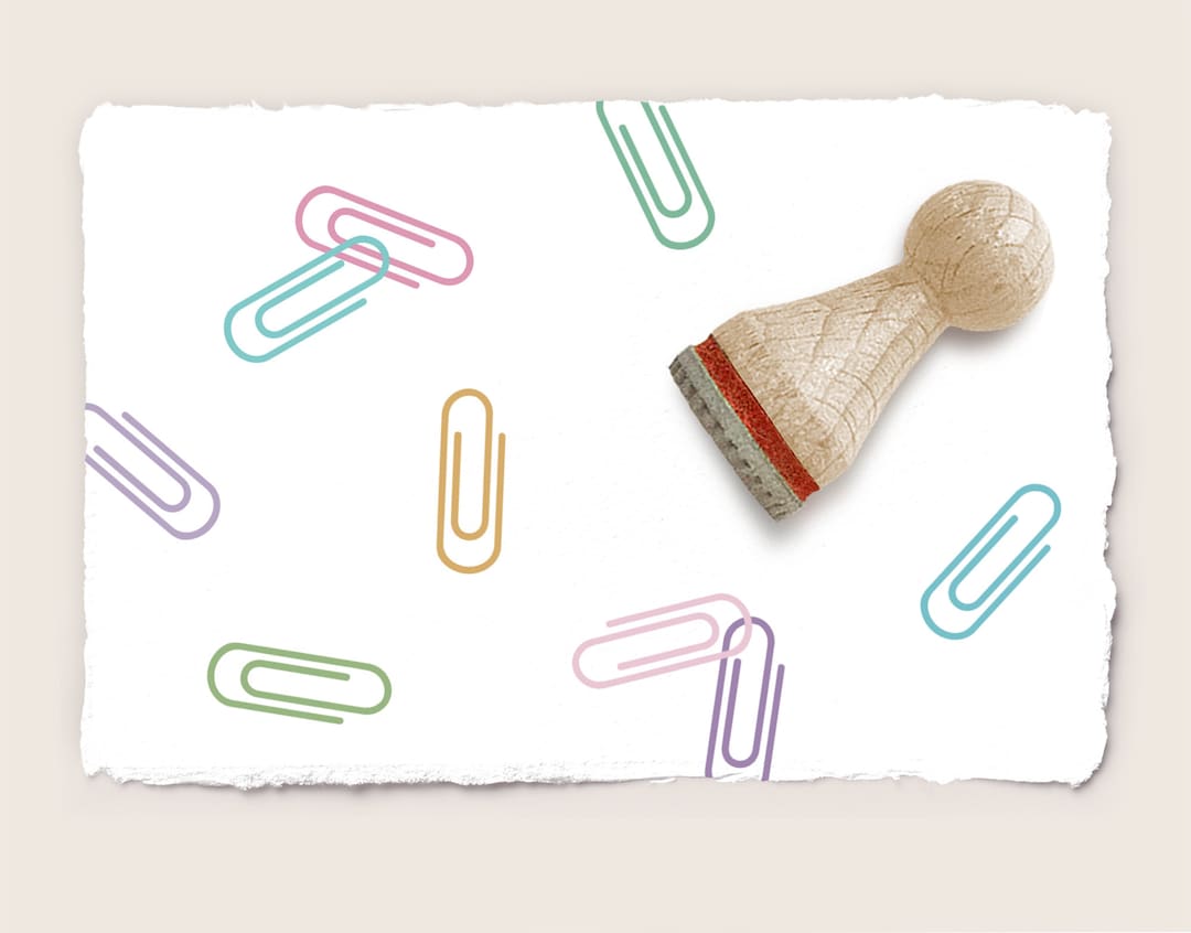 Mini Rubber Stamp PAPERCLIP Ø 15 Mm / 0.59 Inches - Etsy