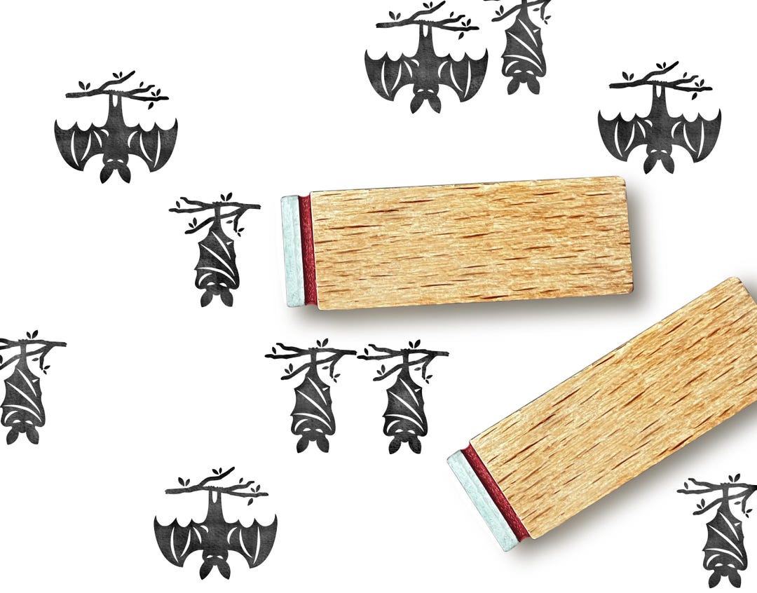 Mini Stamp Set SLEEPING BATS 15 Mm | 2 Rubber Stamps - Etsy