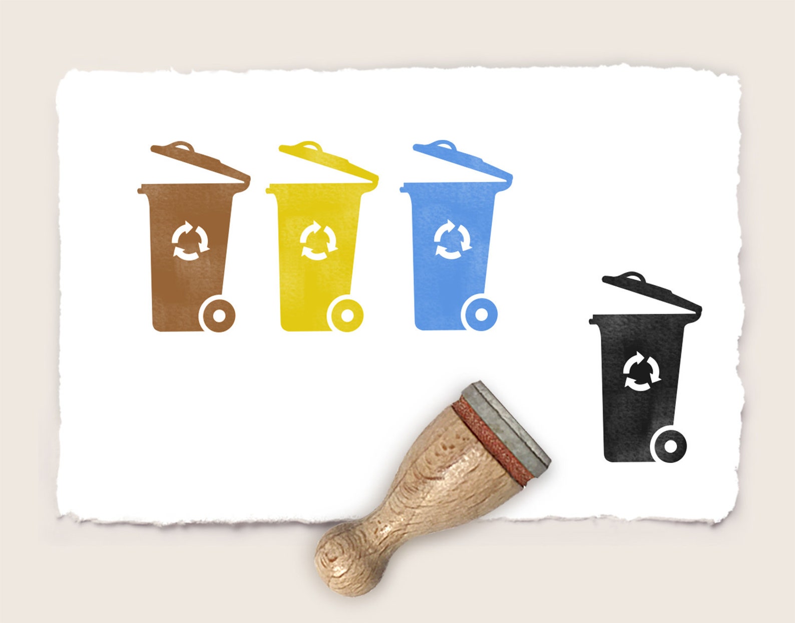 Mini Rubber Stamp GARBAGE CAN Ø 12 Mm - Etsy