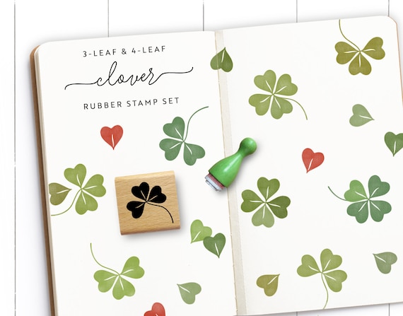 Rubber Stamp Set CLOVER 2 Stamps | Etsy